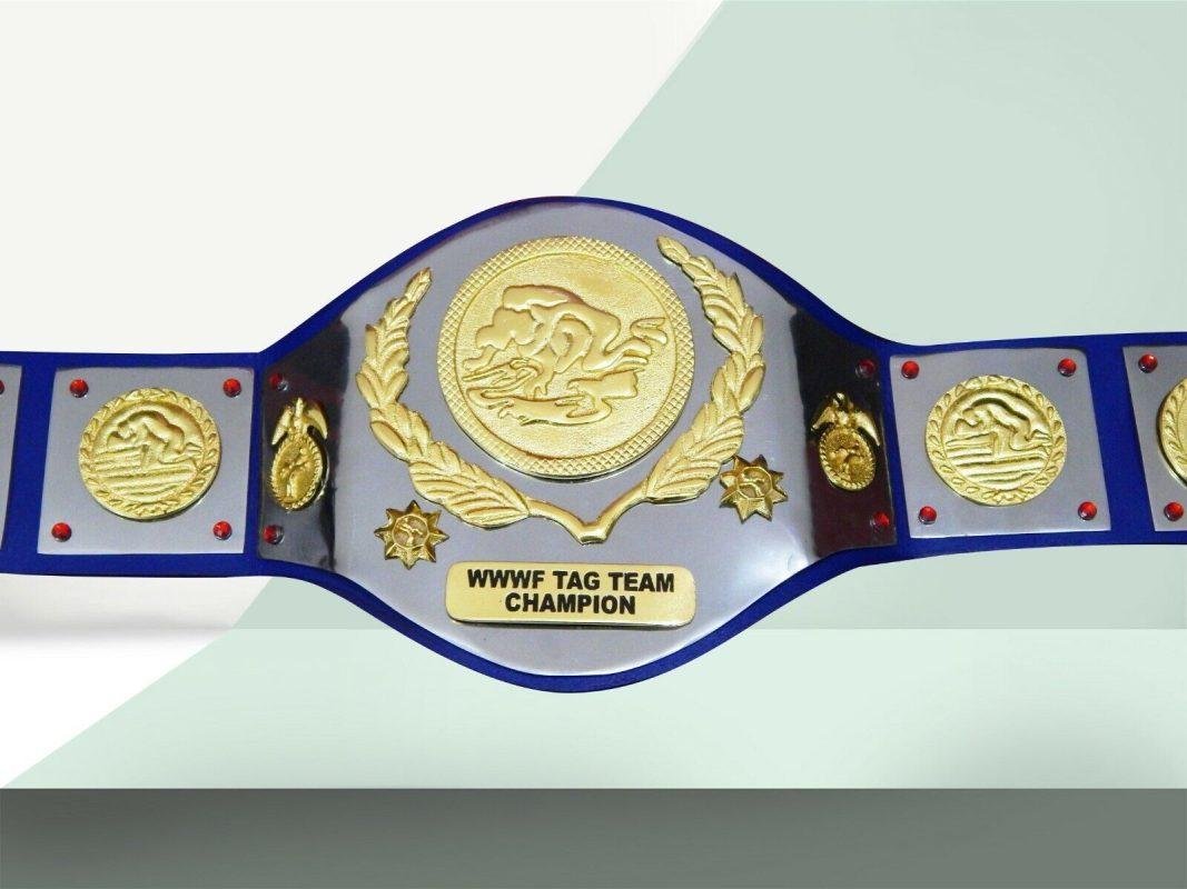 WWWF 82’ Tag Team Championship Old School Trophy Belt Adult Champion ...